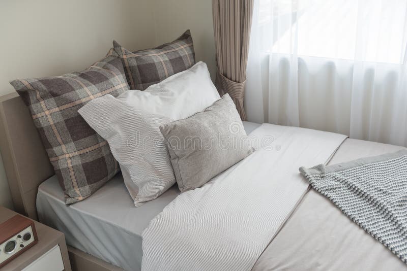 Modern Bedroom Style with Single Bed Stock Photo - Image of comfortable ...