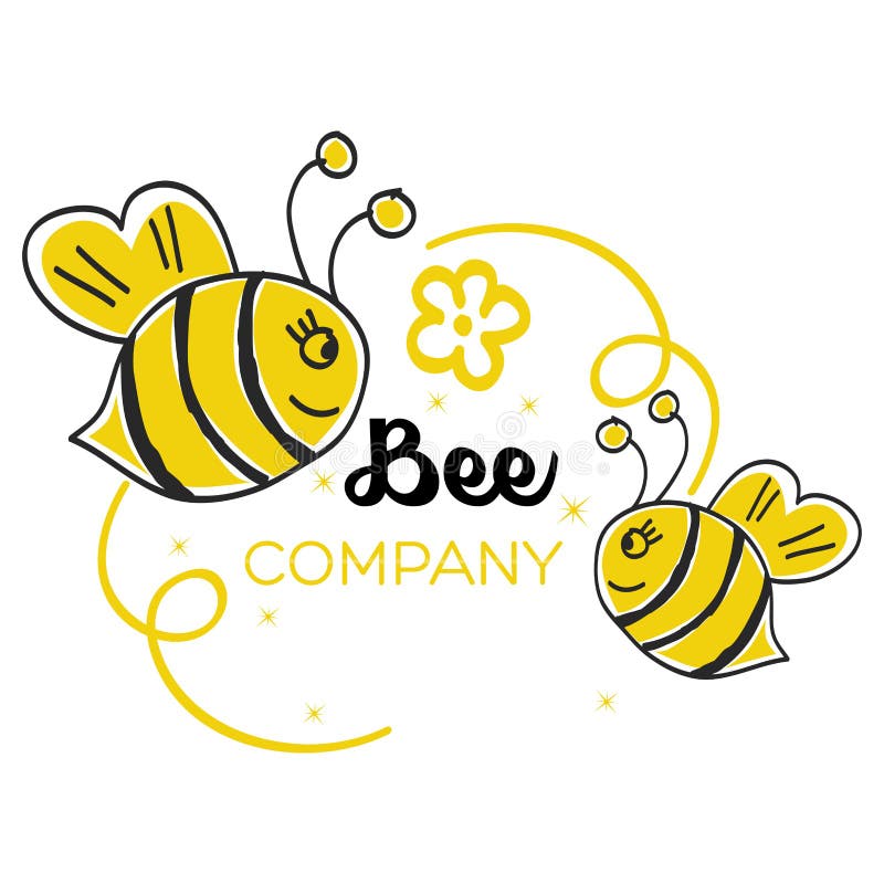 Modern Bee Logo. Vector Illustration. Stock Vector - Illustration of ...