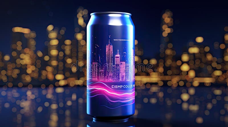 A Modern Beer Can Trendy Design Mockup Stock Illustration ...