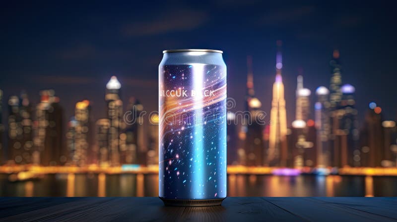 A Modern Beer Can Trendy Design Mockup Stock Illustration ...