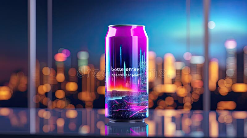 A Modern Beer Can Trendy Design Mockup Stock Illustration ...