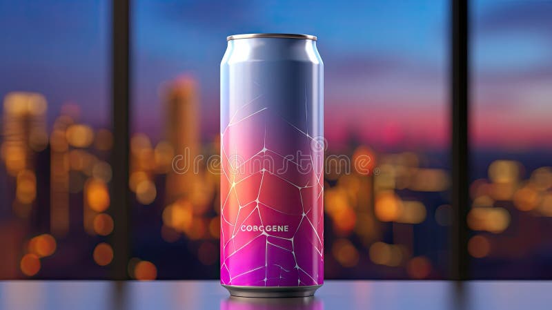 A Modern Beer Can Trendy Design Mockup Stock Illustration ...
