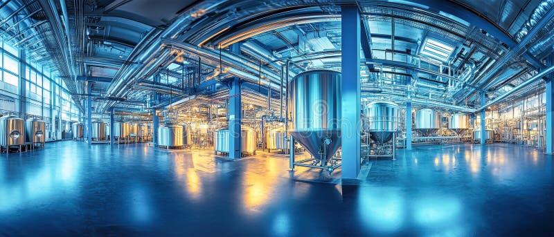 Modern Beer Production Facility Showcasing Advanced Brewing Technology ...
