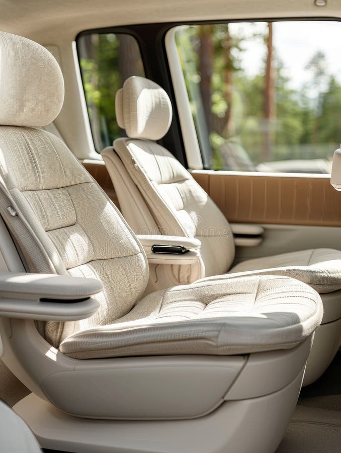 Modern Beige Car Interior with Comfortable Seats and Natural Light ...