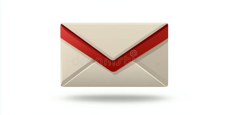 Modern Beige Envelope Icon Red Accent Digital Graphic Design Element ...