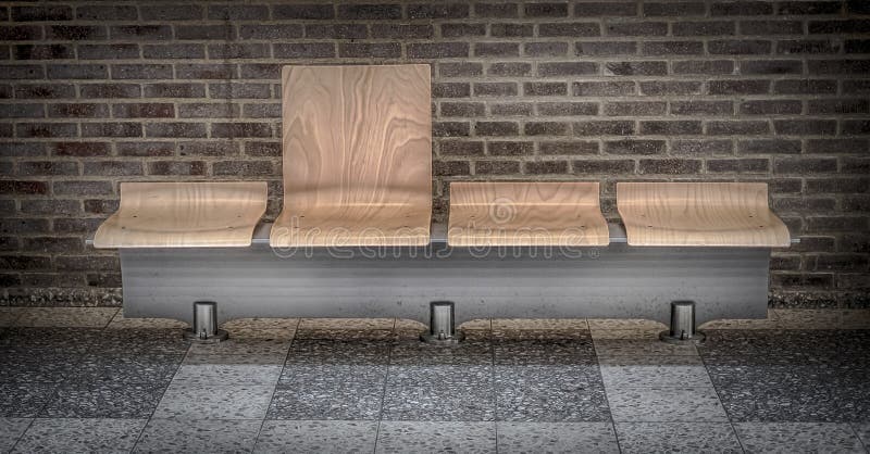Modern Bench in Waiting Room Stock Image - Image of single, vintage ...