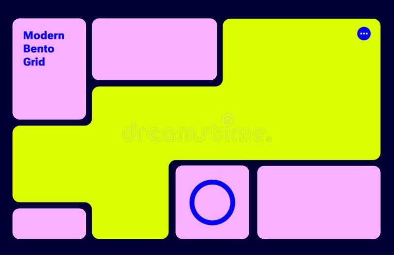 Modern Bento Grid Web Layout with Y2k. Trending Bento Brick Ui UX ...