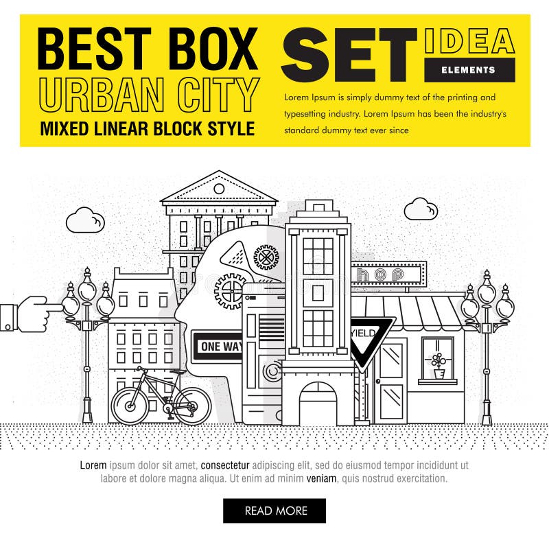 Modern Best Box Urban City Elements Set Ideas Stock Illustration ...