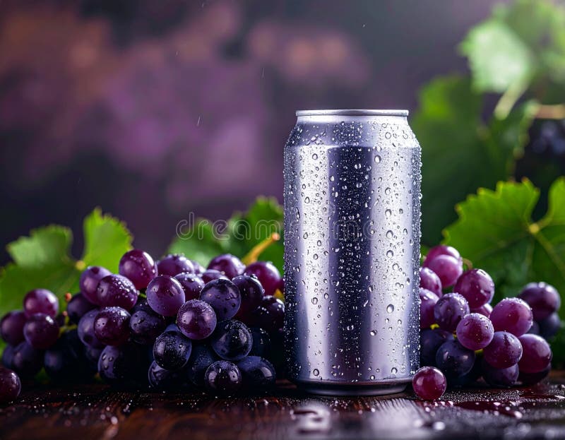 Modern Beverage Can Featuring Grape Juice Stock Illustration ...