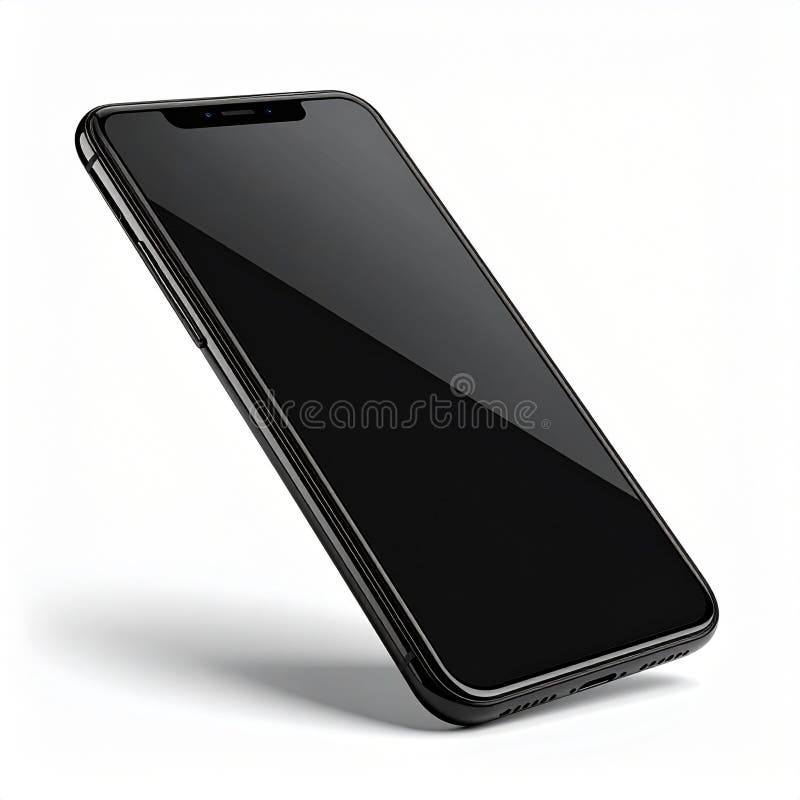 Modern Bezel less Smartphone with Glossy Black Screen Stock ...