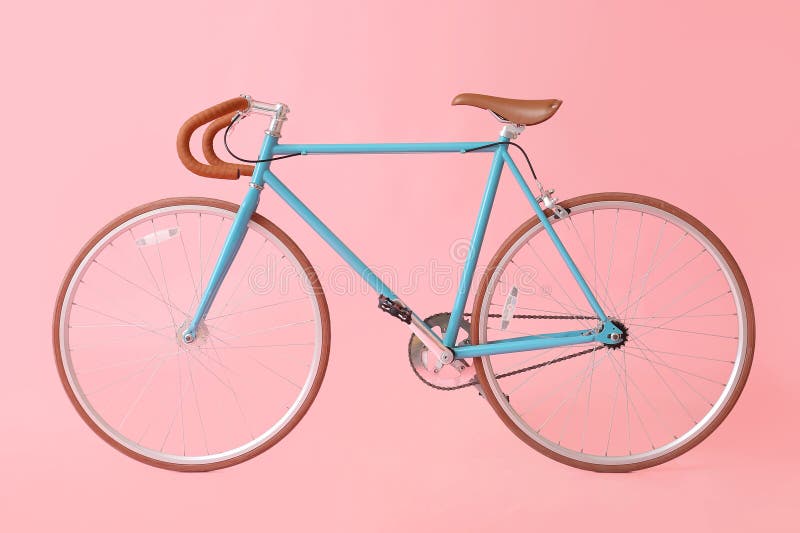 Modern Bicycle on Pink Background Stock Image - Image of active ...