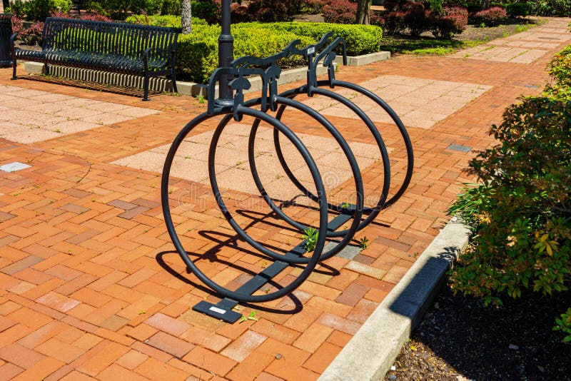 Bike Rack at Main Street at Exton Stock Photo - Image of friendly ...