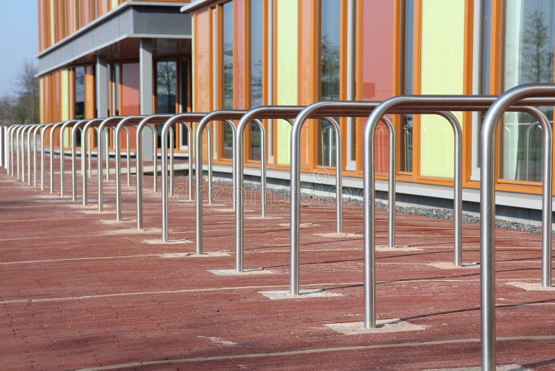 Bicycle Rack stock photo. Image of park, public, modern - 4444036