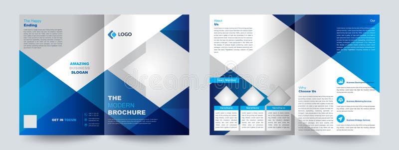 Modern Bifold Business Brochure Design Template Concept Adept for ...