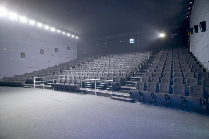 Modern Big Cinema Auditorium Interior Stock Photo - Image of proyection ...