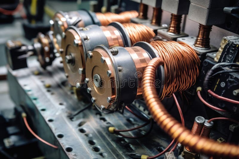 Modern Big Copper Powerful Motor. Generative AI Stock Image - Image of ...