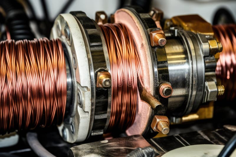 Modern Big Copper Powerful Motor. Generative AI Stock Photo - Image of ...