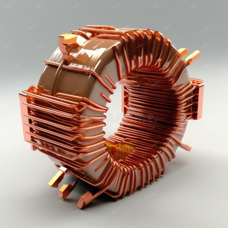 Modern Big Copper Powerful Motor. Generative AI Stock Illustration ...