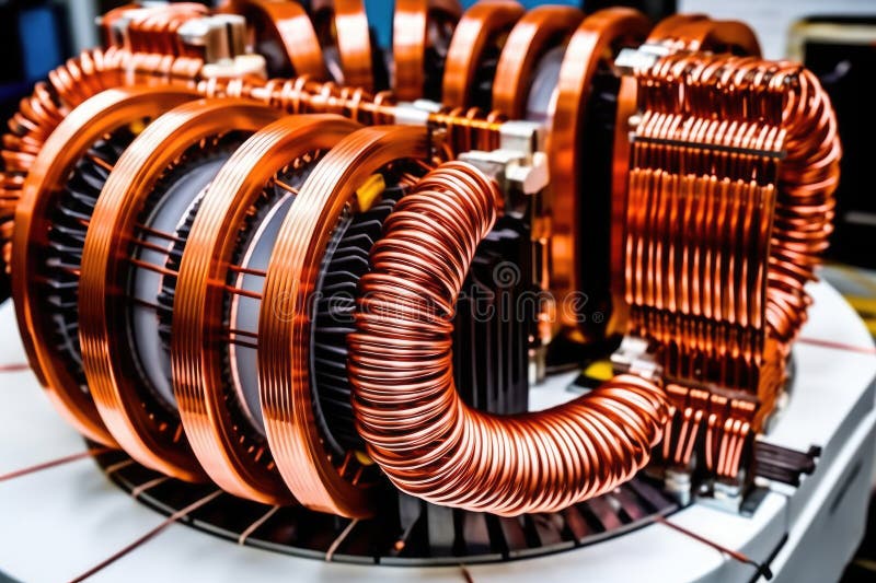 Modern Big Copper Powerful Motor. Generative AI Stock Illustration ...