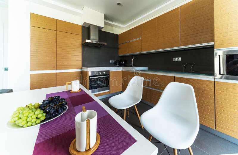 Modern big kitchen stock image. Image of architectural - 44612889