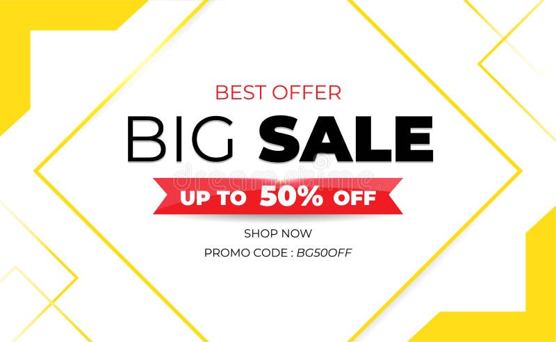 Modern Big Sale Banner with Promotion Code. Template Promotion, Poster ...