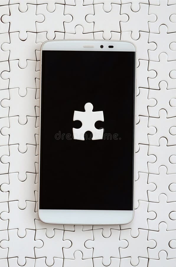 A Modern Big Smartphone with Several Puzzle Elements on the Touch ...