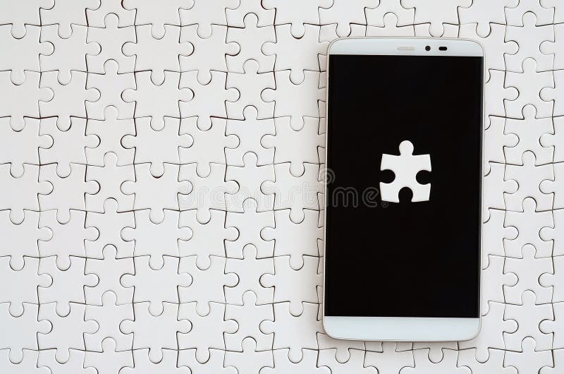 A Modern Big Smartphone with Several Puzzle Elements on the Touch ...