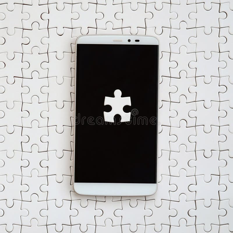A Modern Big Smartphone with Several Puzzle Elements on the Touch ...