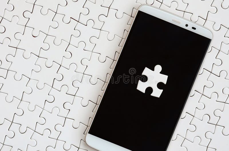 A Modern Big Smartphone with Several Puzzle Elements on the Touch ...