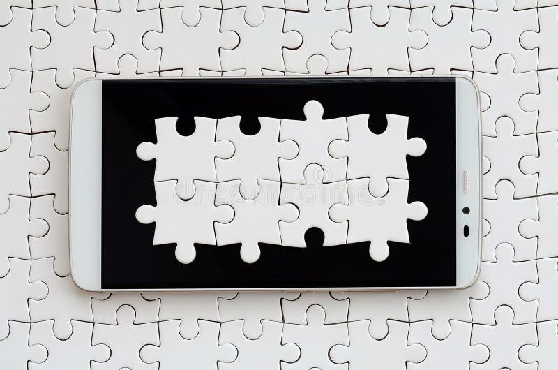 A Modern Big Smartphone with Several Puzzle Elements on the Touch ...