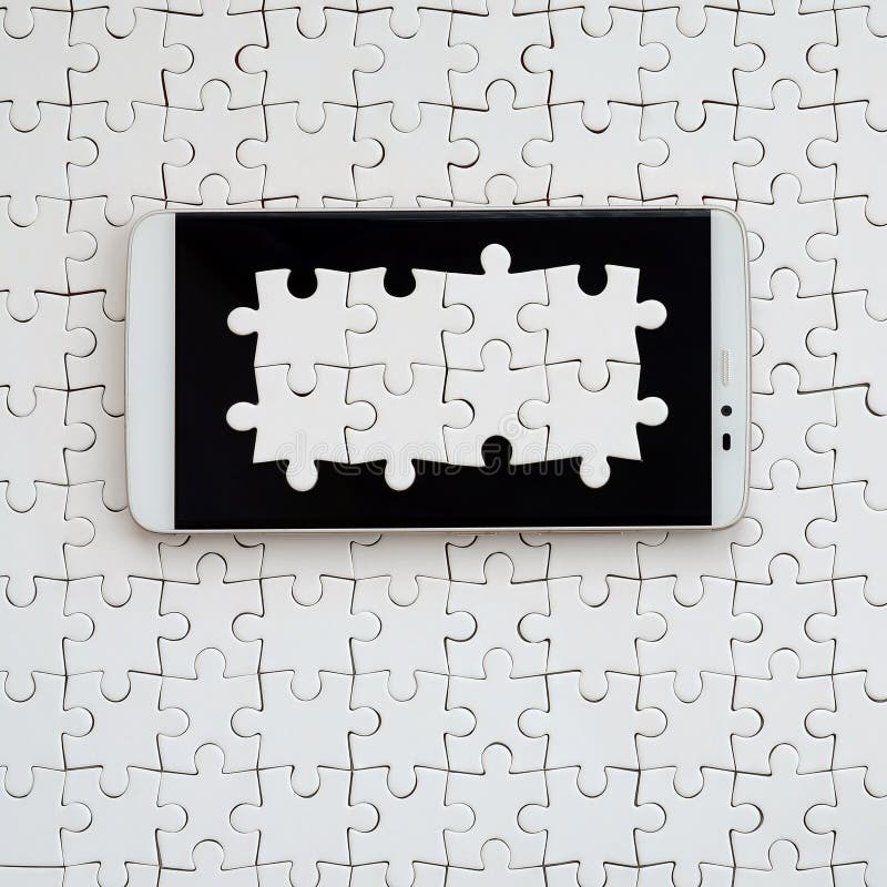 A Modern Big Smartphone with Several Puzzle Elements on the Touch ...