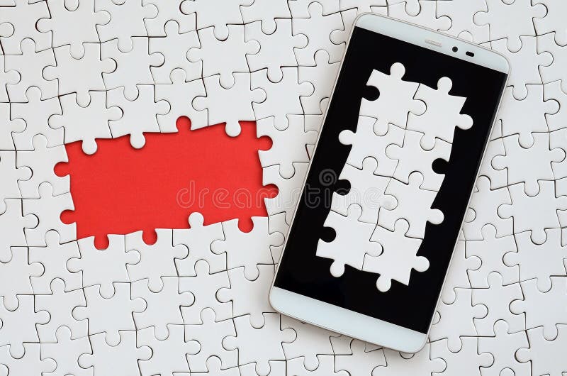 A Modern Big Smartphone with Several Puzzle Elements on the Touch ...