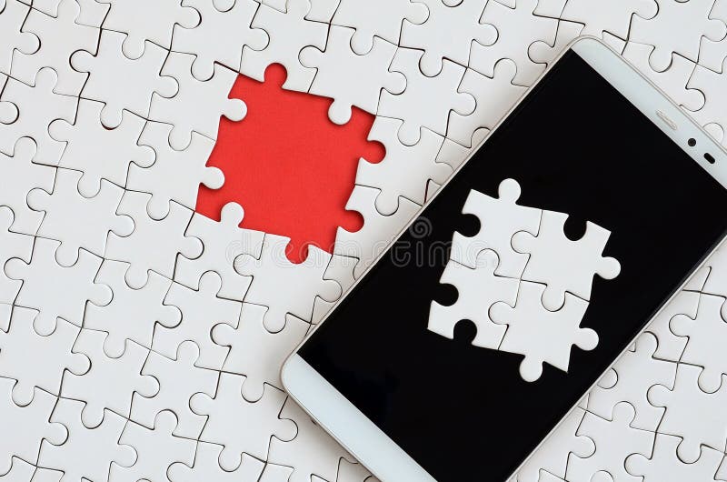 A Modern Big Smartphone with Several Puzzle Elements on the Touch ...