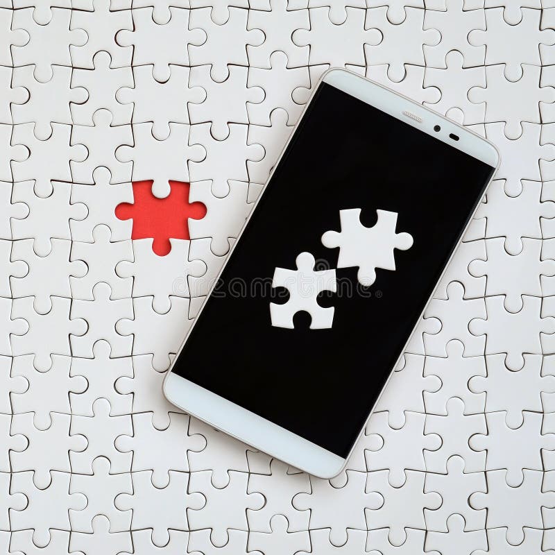 A Modern Big Smartphone with Several Puzzle Elements on the Touch ...