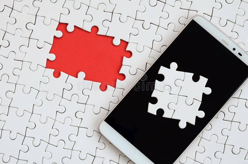 A Modern Big Smartphone with Several Puzzle Elements on the Touch ...