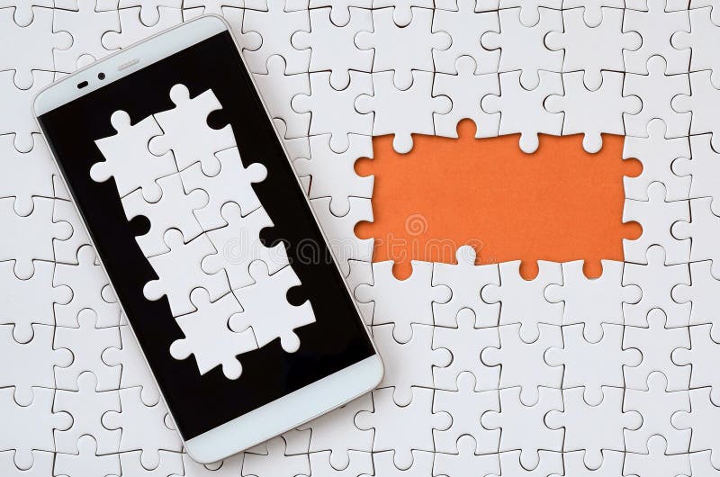 A Modern Big Smartphone with Several Puzzle Elements on the Touch ...