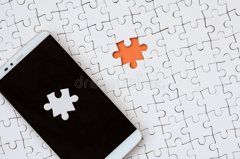 A Modern Big Smartphone with Several Puzzle Elements on the Touch ...