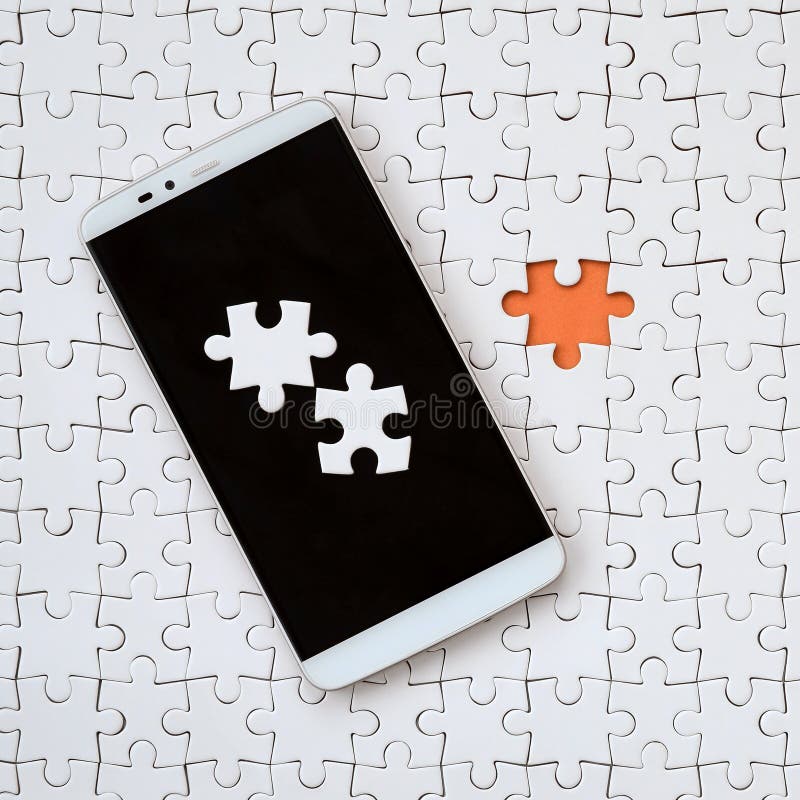 A Modern Big Smartphone with Several Puzzle Elements on the Touch ...