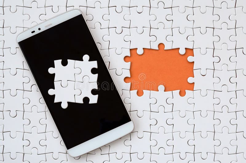 A Modern Big Smartphone with Several Puzzle Elements on the Touch ...