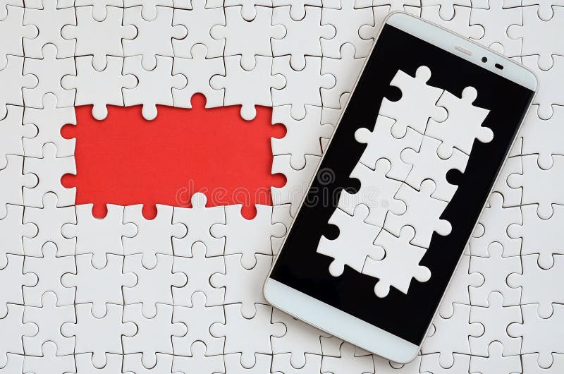A Modern Big Smartphone with Several Puzzle Elements on the Touch ...