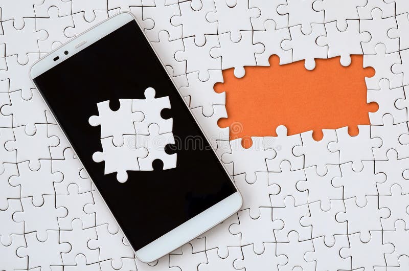 A Modern Big Smartphone with Several Puzzle Elements on the Touch ...