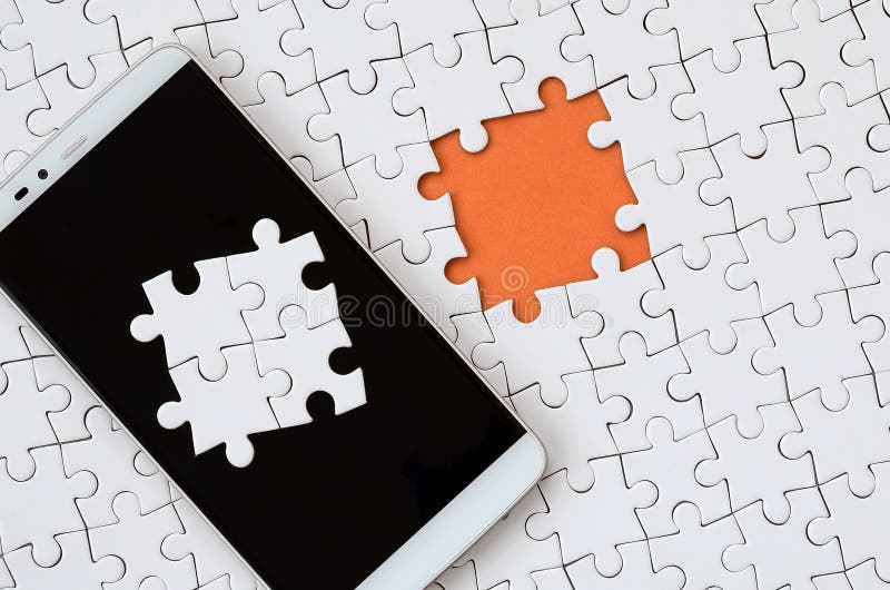 A Modern Big Smartphone with Several Puzzle Elements on the Touch ...
