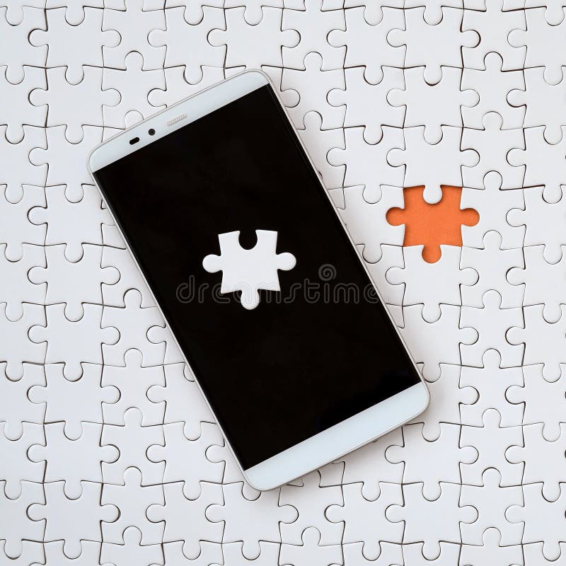 A Modern Big Smartphone with Several Puzzle Elements on the Touch ...