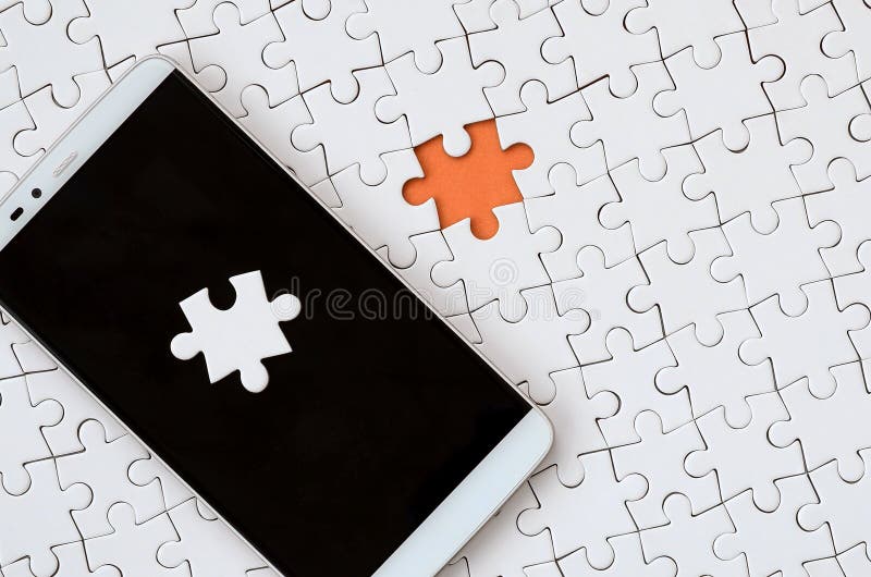 A Modern Big Smartphone with Several Puzzle Elements on the Touch ...