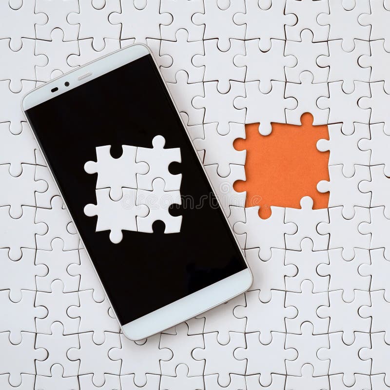 A Modern Big Smartphone with Several Puzzle Elements on the Touch ...