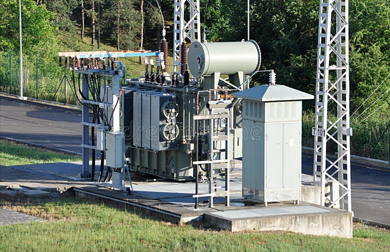 Modern big transformers stock photo. Image of power - 106504440