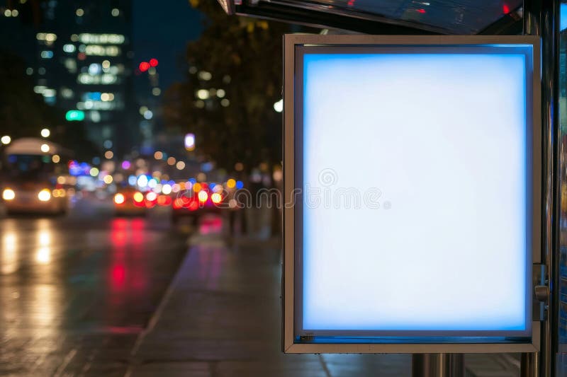 Modern Billboard with Advertisement, Vertical Blank Digital Billboard ...