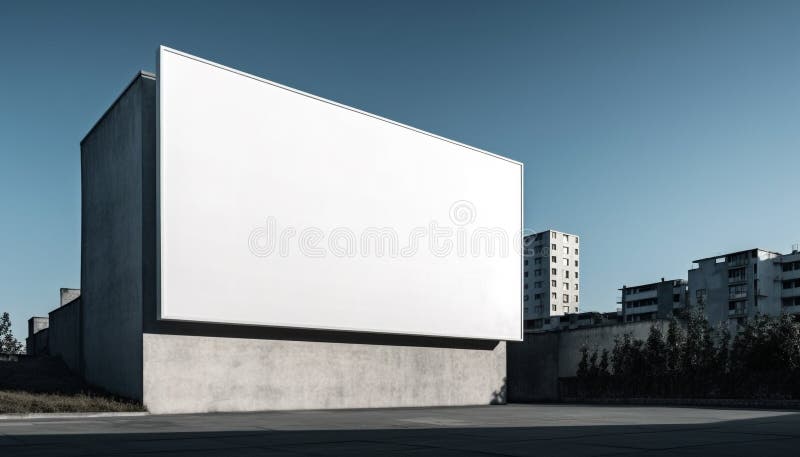 Modern Billboard Frames Clear Sky in Cityscape Generated by AI Stock ...