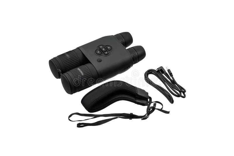 Modern Binoculars Isolate on White Back. Surveillance Device. Device ...