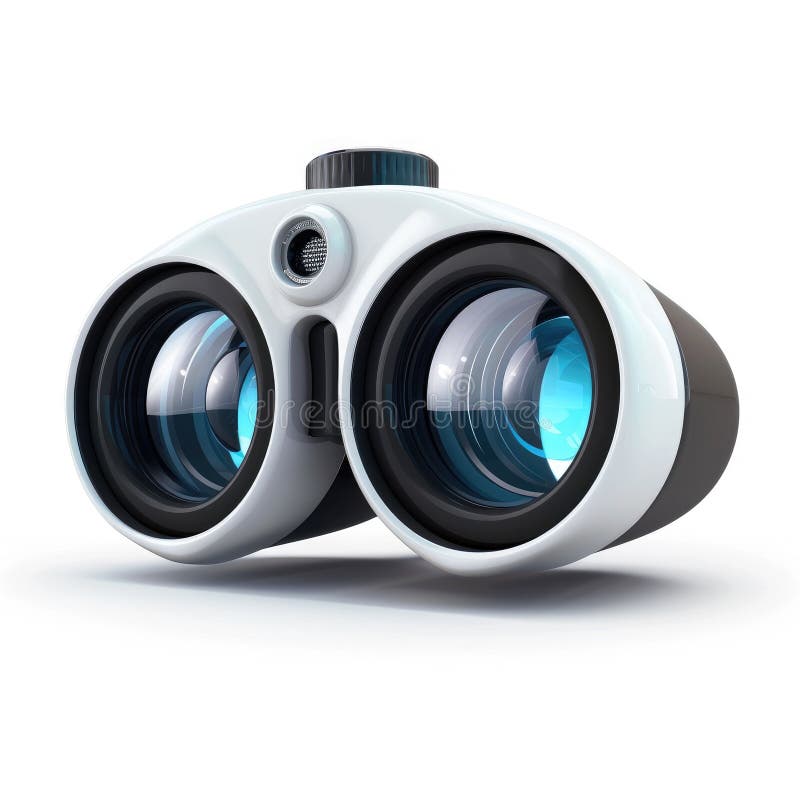 Futuristic White Binoculars: High-Tech Optical Device for Exploration ...
